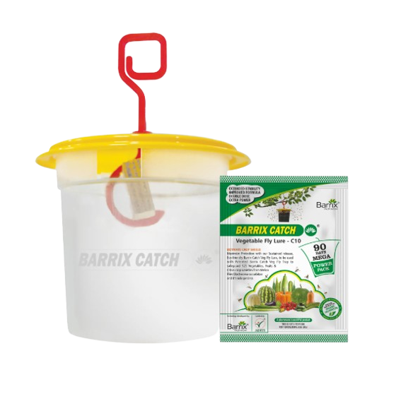 Barrix Catch Vegetable Fly Lure + Trap – Melon Fly Control, Reusable ...