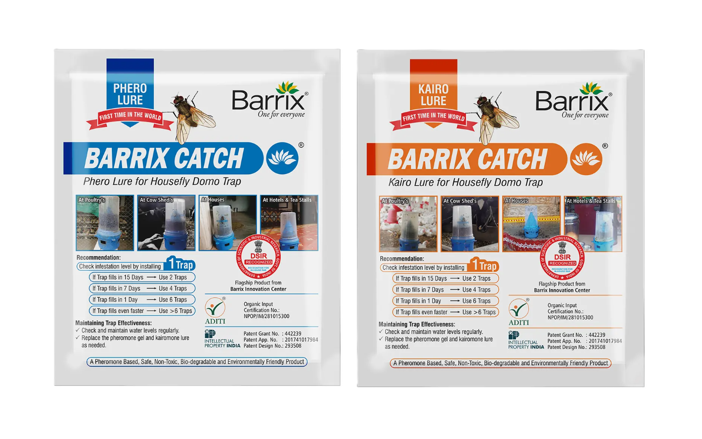 BARRIX CATCH DOMO LURE (Phero + Kairo) for Housefly Management